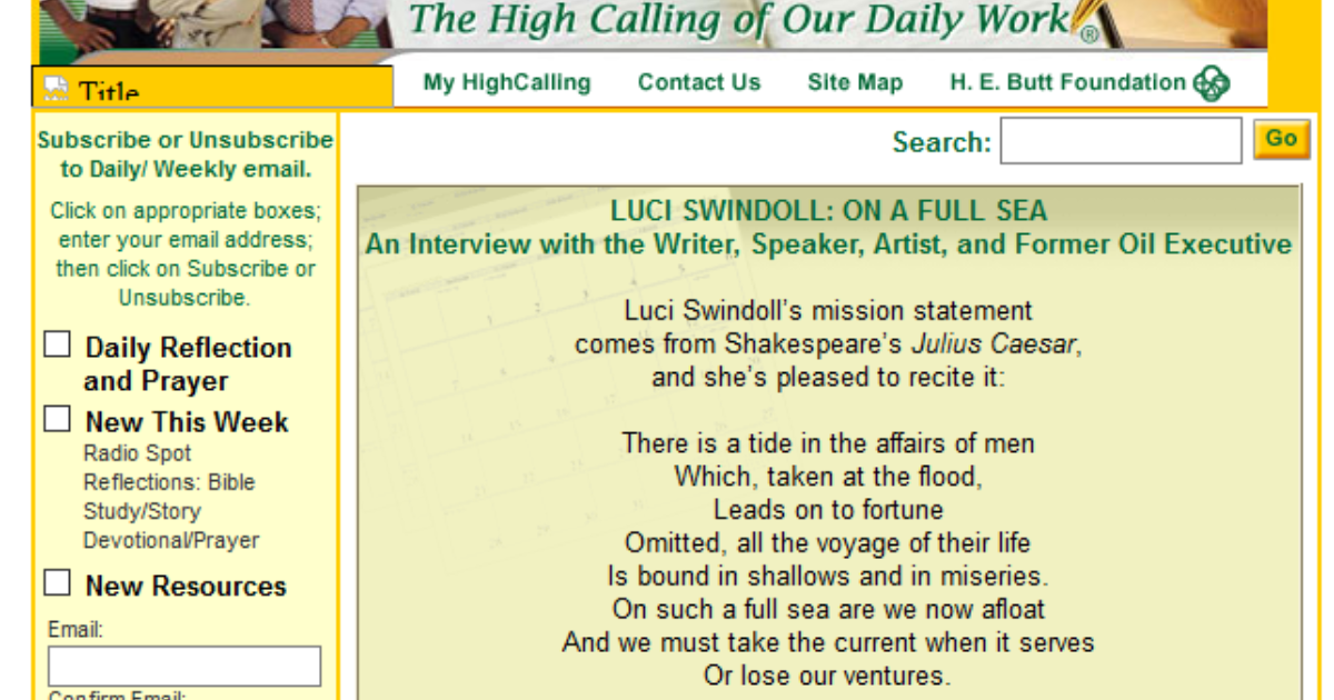 Looking Back at a Decade of High Calling | Theology of Work